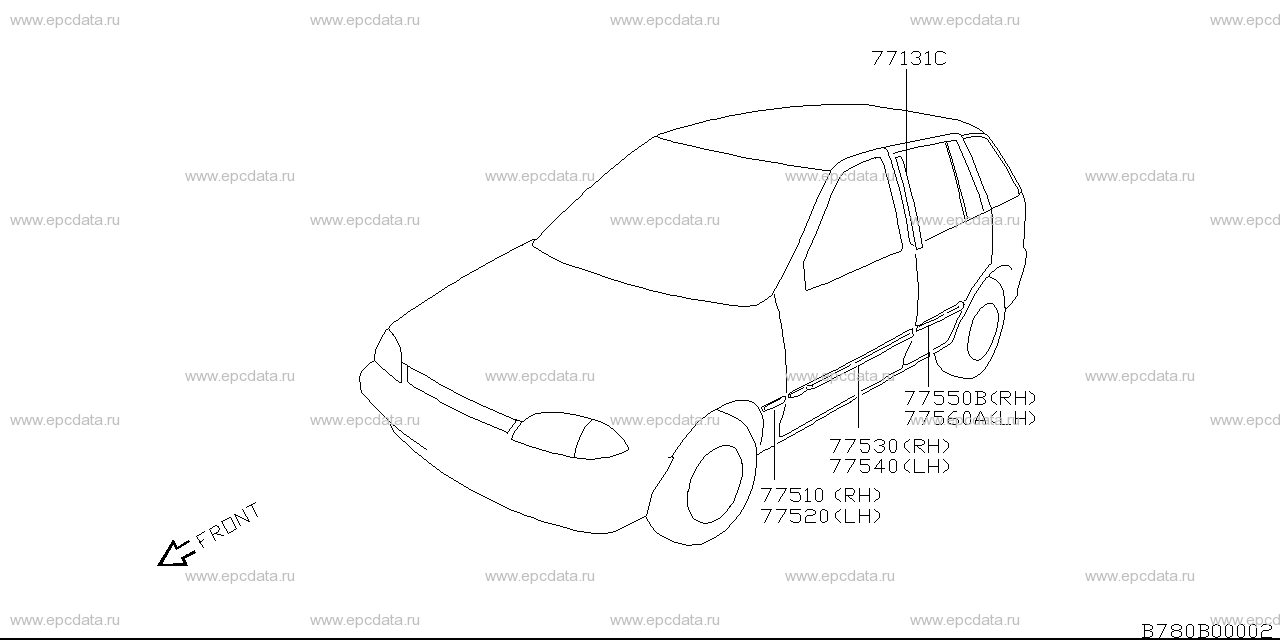 Molding for Suzuki Cultus, AA34S 100001-999999 08.1988-... - Amayama