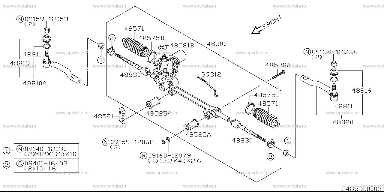 485 - Steering unit Steering unit на Suzuki Every DA64W Автозапчасти ...